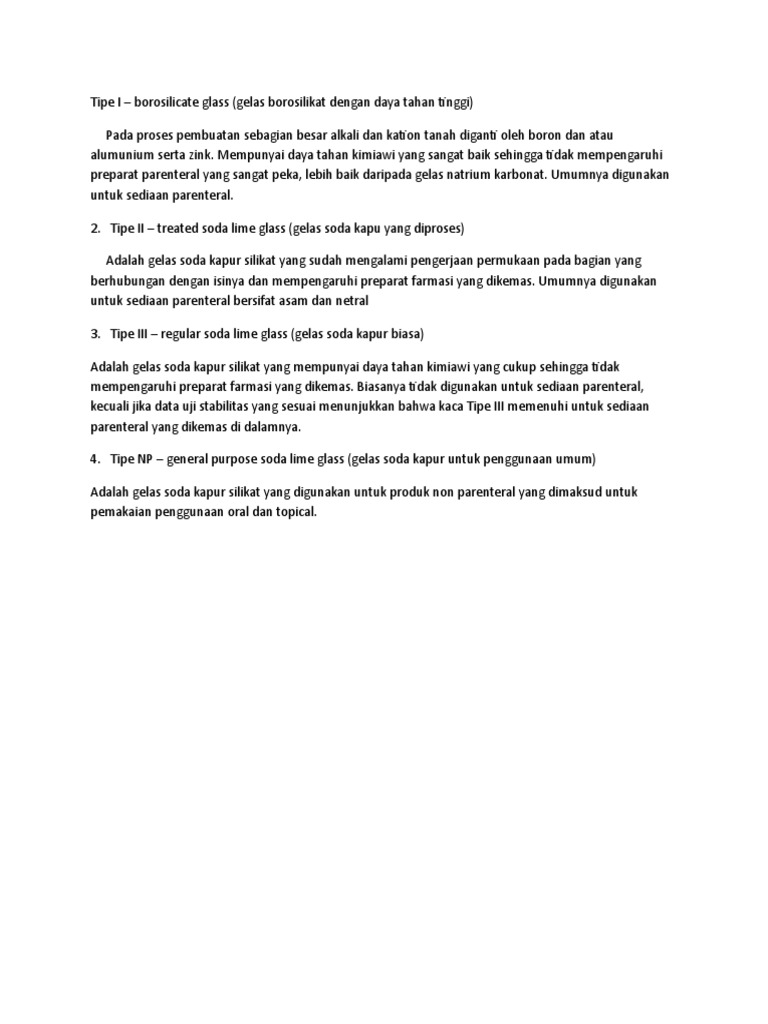 Tipe Wadah Gelas | PDF