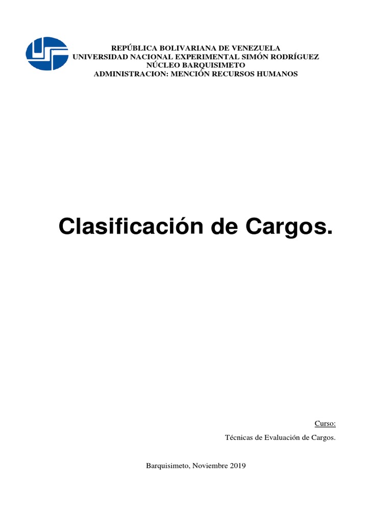 Clasificacion de Cargos | PDF | Reclutamiento | Business