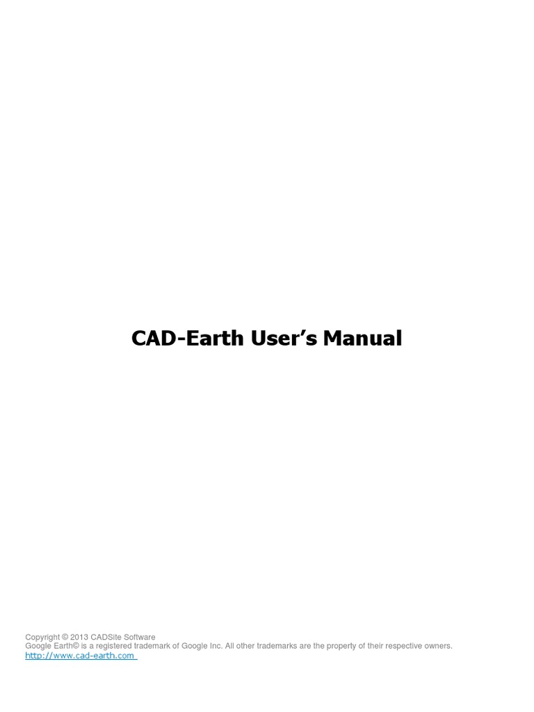 CAD-Earth User's Manual | PDF | Screenshot | Latitude