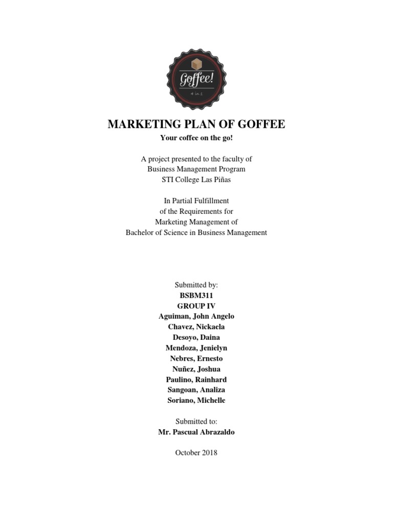Goffee Final | PDF | Retail | Coffee