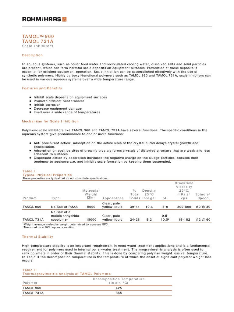 Tamol 731A | PDF | Polymers | Thermogravimetric Analysis