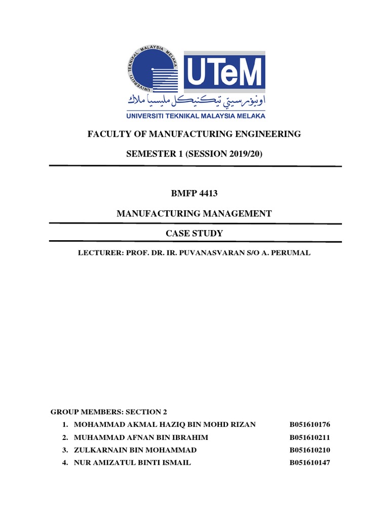 Latest Front Page Utem (Group Assignment) | PDF