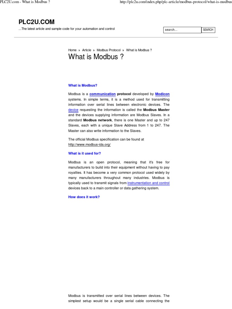 What Is Modbus | PDF | Data | Computer Engineering