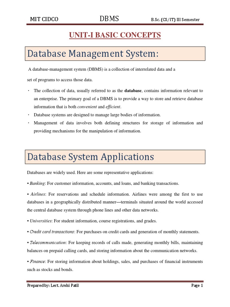 Bsc Csit Complete Rdbms Notes Pdf Data Model Databases 5924