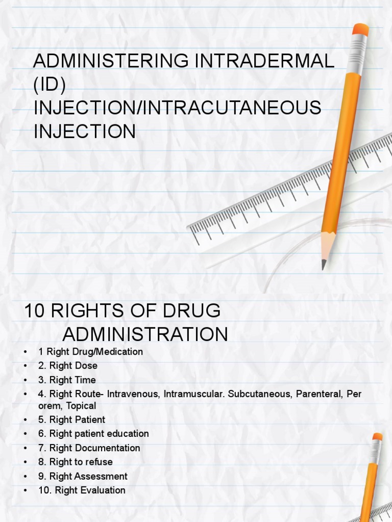 Administering Intradermal | PDF | Injection (Medicine) | Intravenous ...