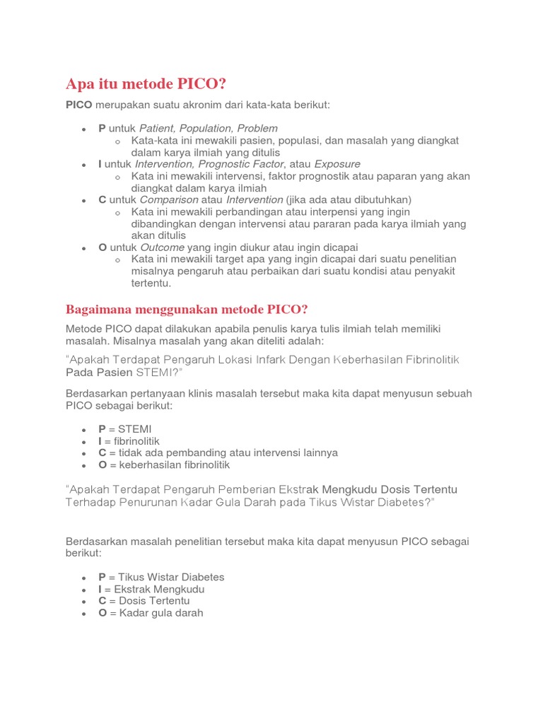 Apa Itu Metode PICO | PDF