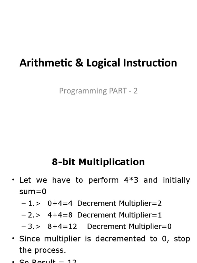 05 Arithmetic & Logical Instruction | PDF | Multiplication | Binary Coded Decimal