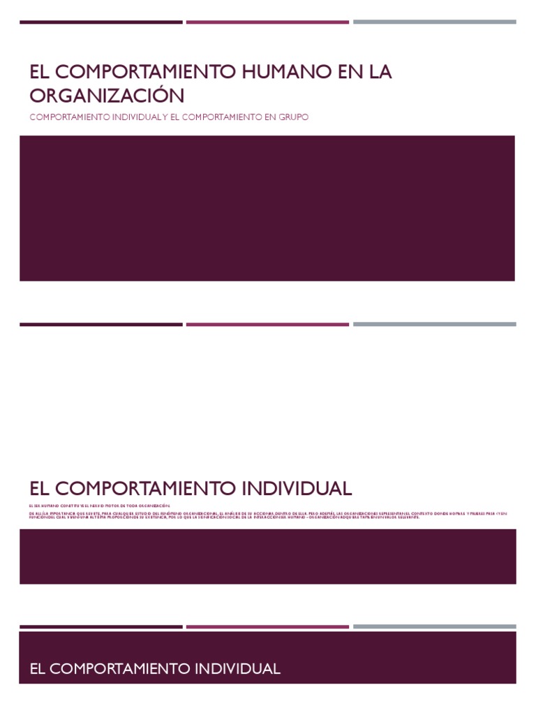 El Comportamiento Humano en La Organización | PDF | Comportamiento | Homo Sapiens