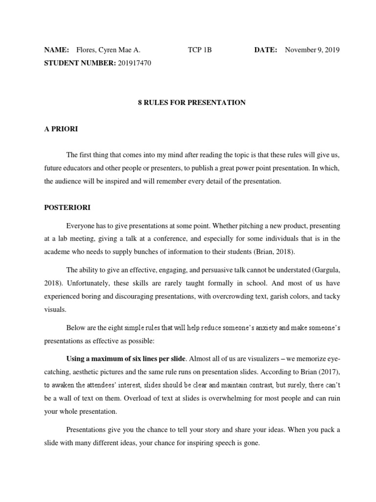 8 Rules of Great Presentation | PDF | Microsoft Power Point | Communication