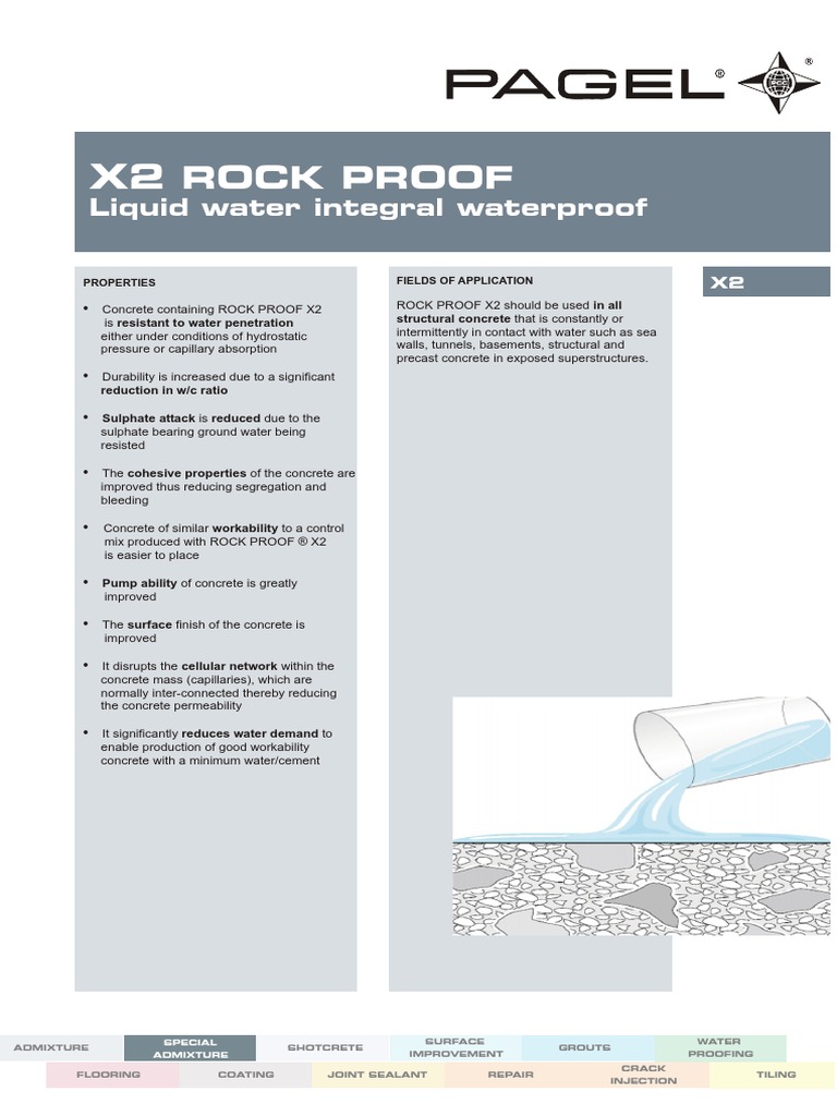 Rock Proof: Liquid Water Integral Waterproof | PDF | Concrete | Water