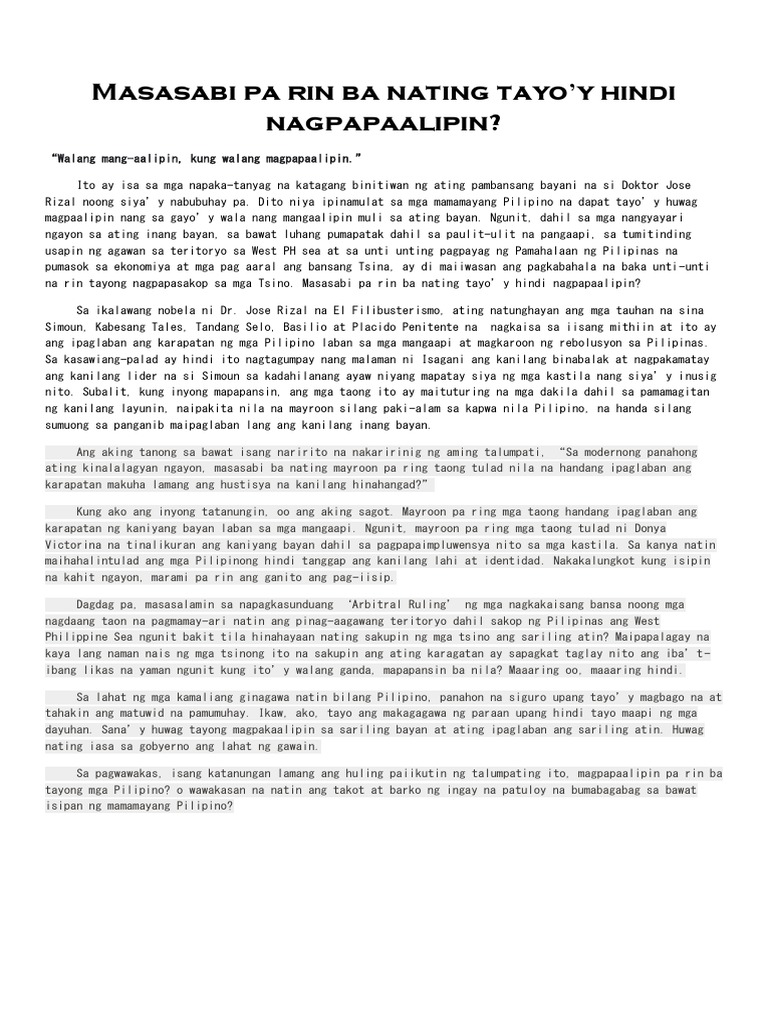 Ipaglaban Mo Aking Bayan | PDF