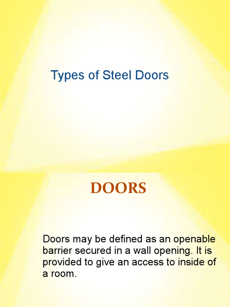 Types of Steel Doors | PDF