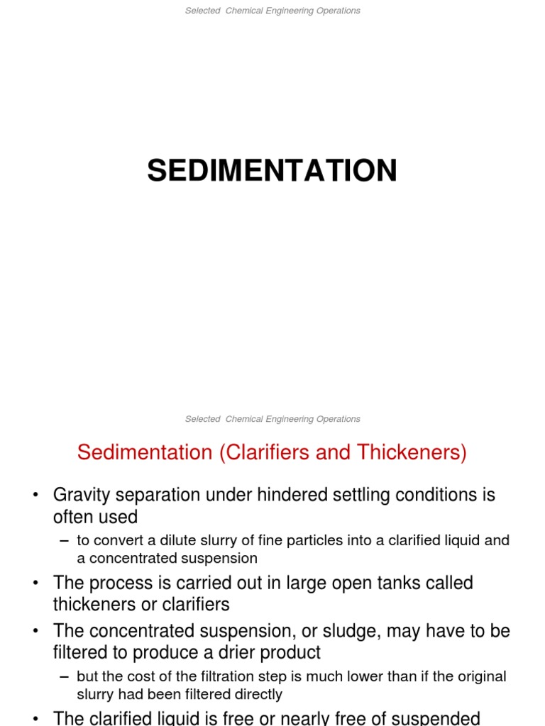 Sedimentation PDF | PDF | Chemical Engineering | Chemistry