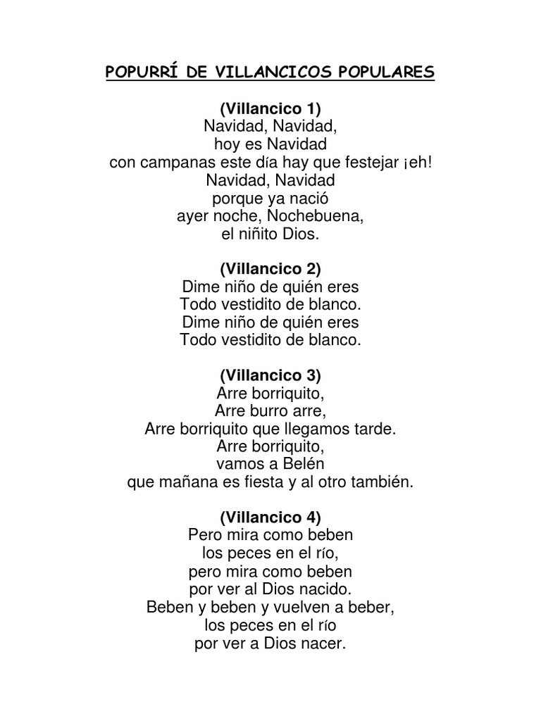 Letra Villancicos Populares | PDF