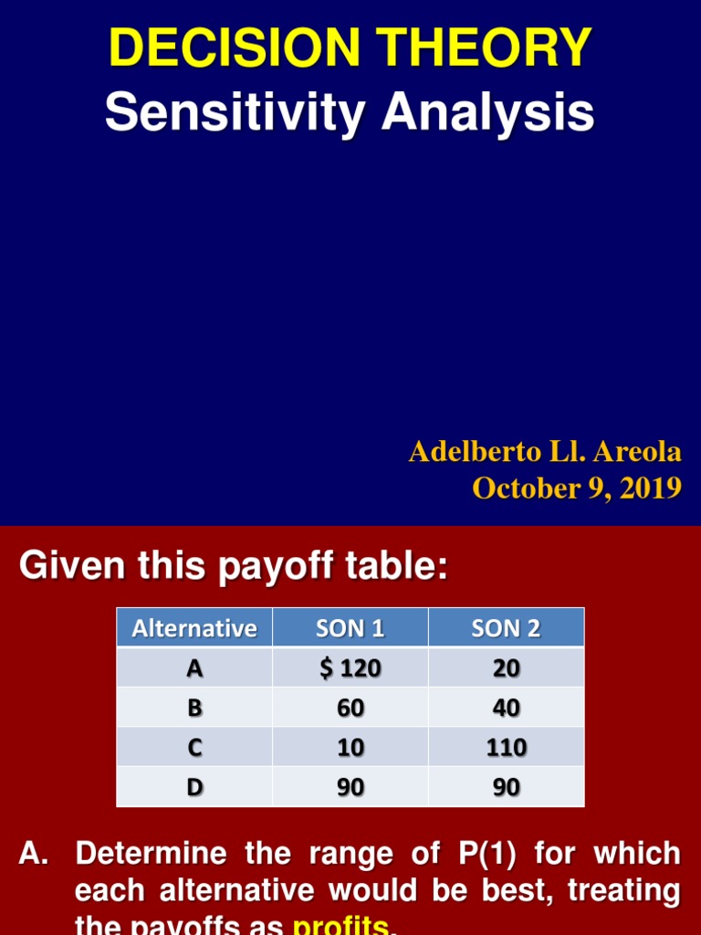 Sensitivity Analysis: Decision Theory | PDF | Applied Mathematics ...