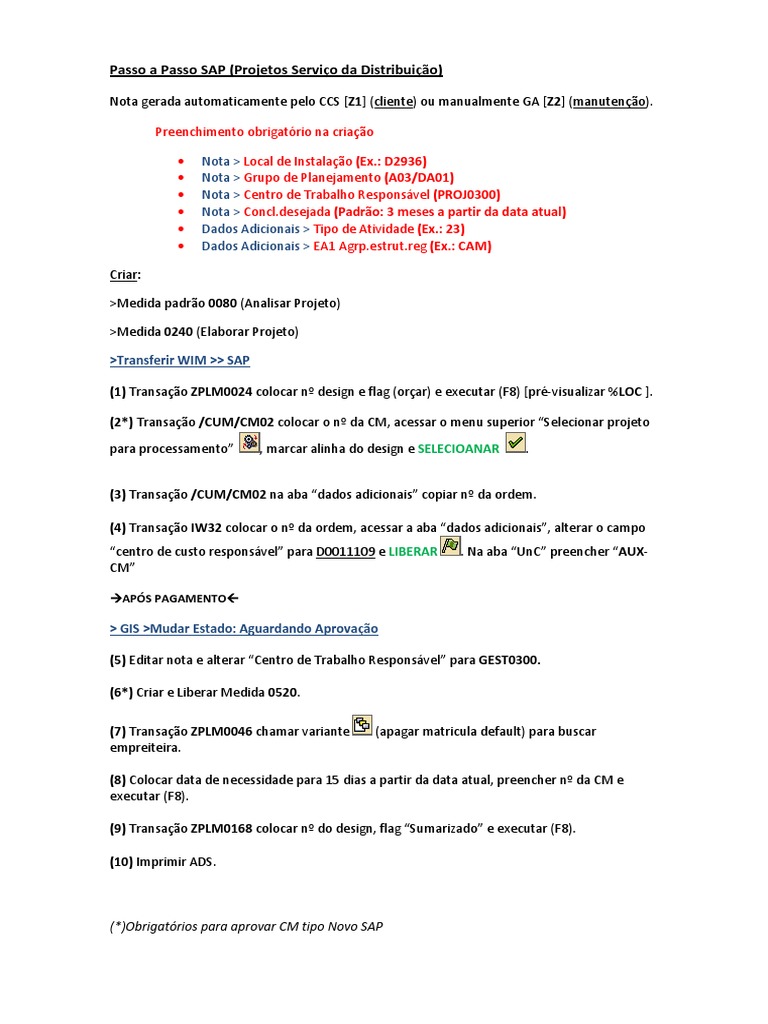 Passo A Passo SAP (Projetos) | PDF | Informática | Computação e ...