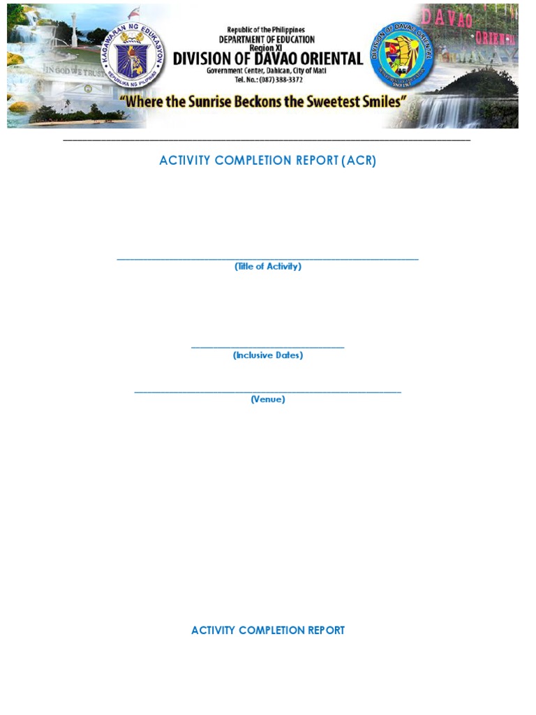 Activity Completion Report Template | PDF | Cognitive Science | Psychology