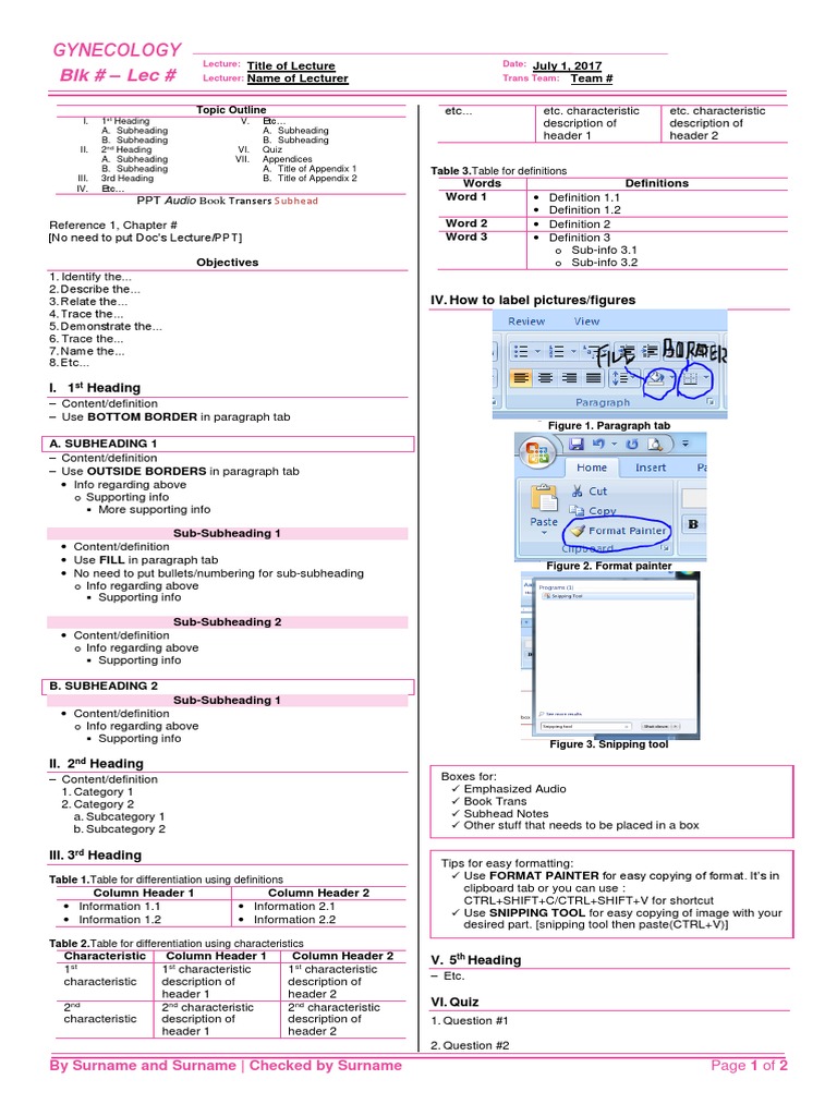 Gynecology Trans Template | PDF