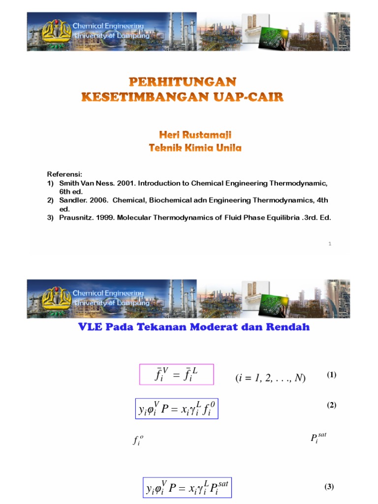 Termodinamika Kesetimbangan Uap-Cair | PDF
