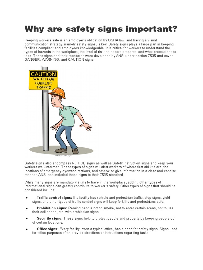 Why Are Safety Signs Important | PDF | Safety | Prevention