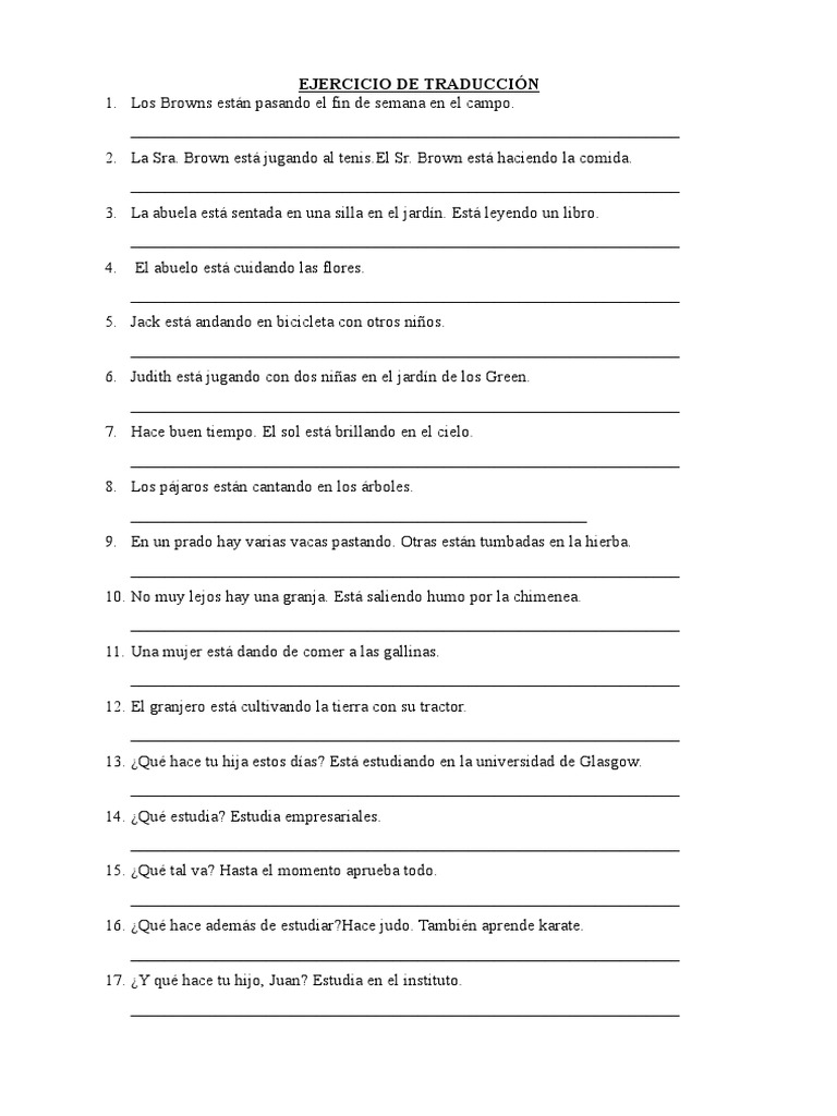 Sentences in Spanish To Translate Into English | PDF | Deportes | Ocio