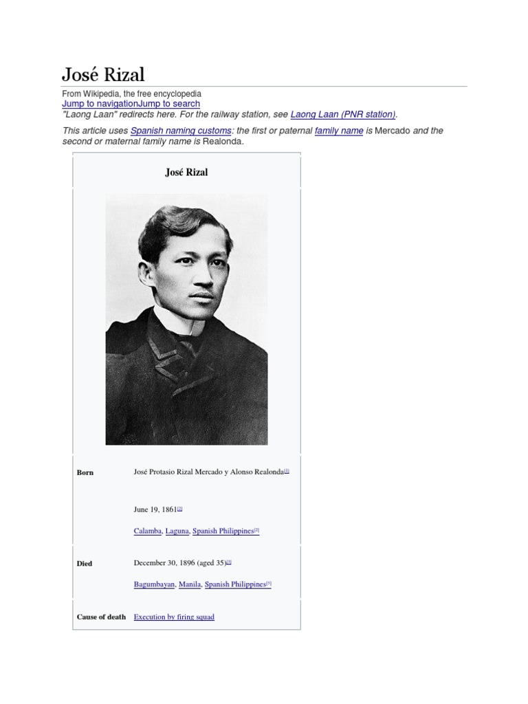 José Rizal: Philippine nationalist and polymath | PDF | Philippines