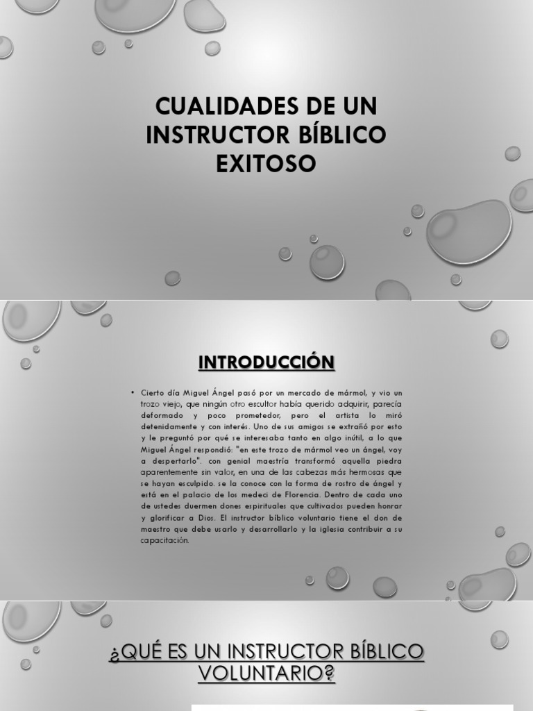 Cualidades de Un Instructor Biblico Exitoso | PDF | Cristo (título ...
