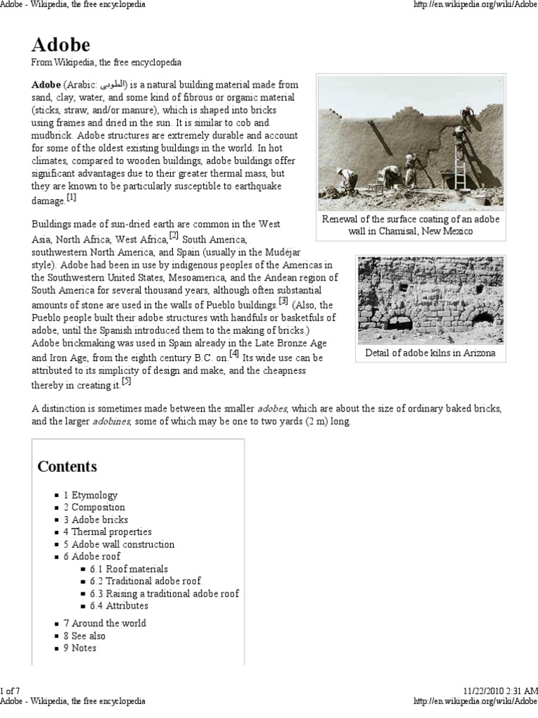 Adobe - Wikipedia, The Free... | PDF | Building Engineering | Building ...