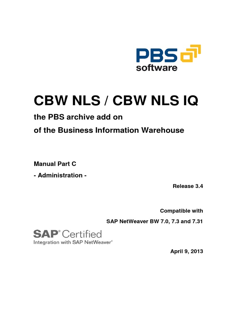 PBS CBW NLS Administrator Guide | PDF | Sap Se | Databases