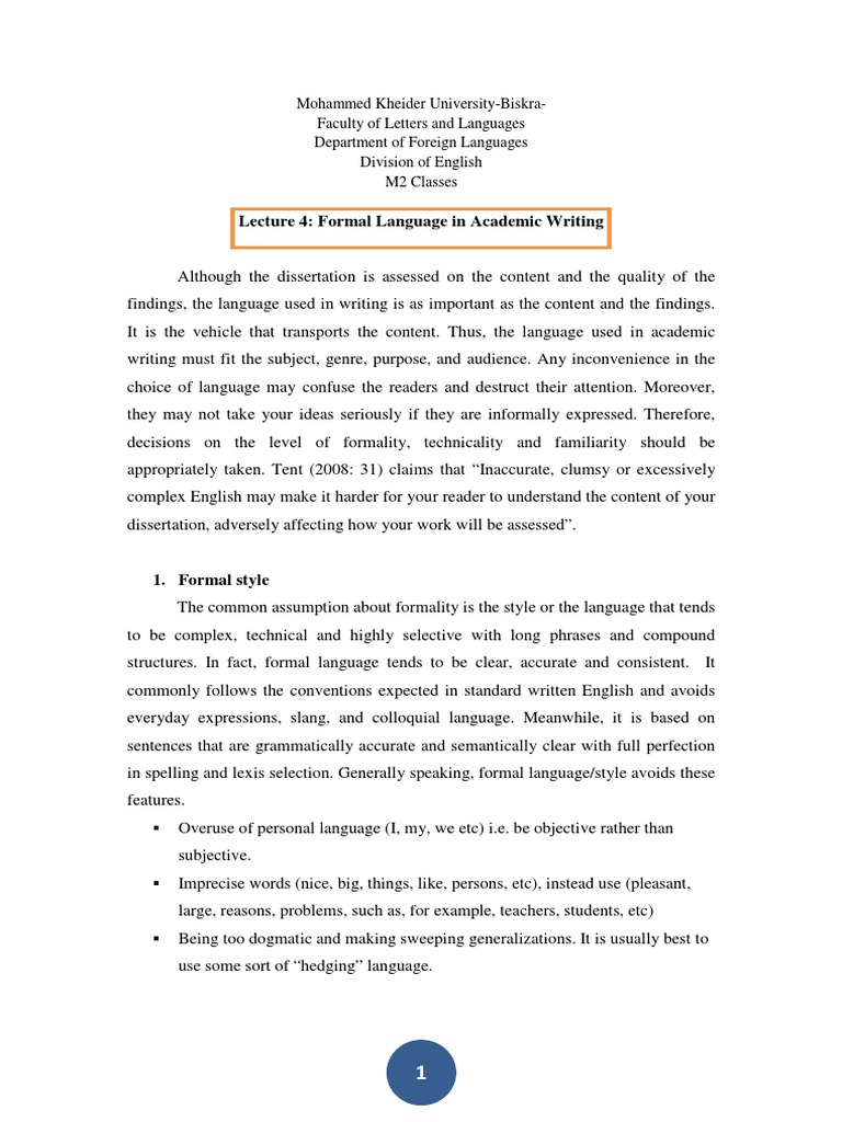 Lecture 4. Formal Language in Academic Writing PDF | PDF | Greenhouse ...