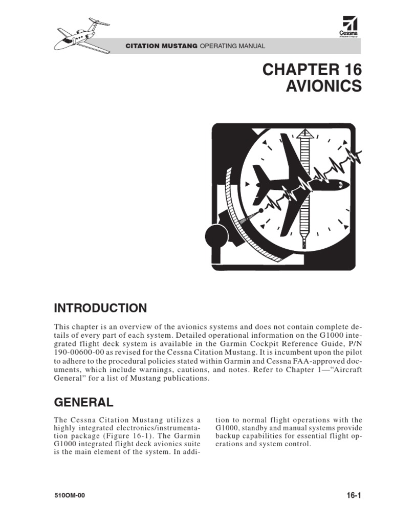 Avionics: Citation Mustang Operating Manual | PDF | Avionics | Systems ...