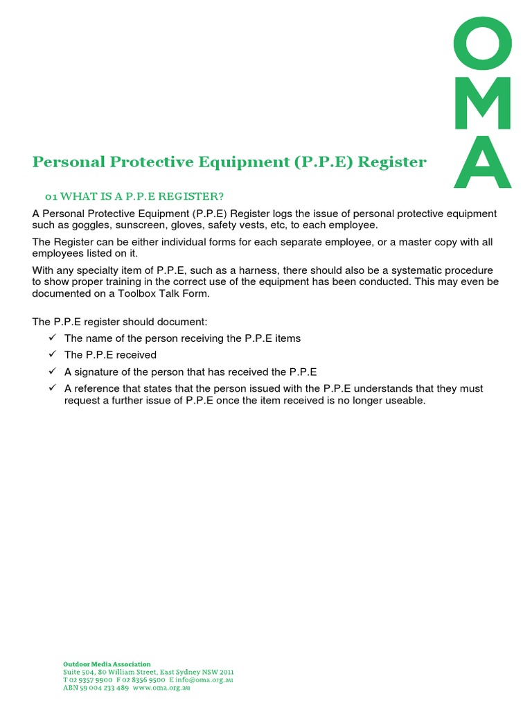PPE Register | PDF