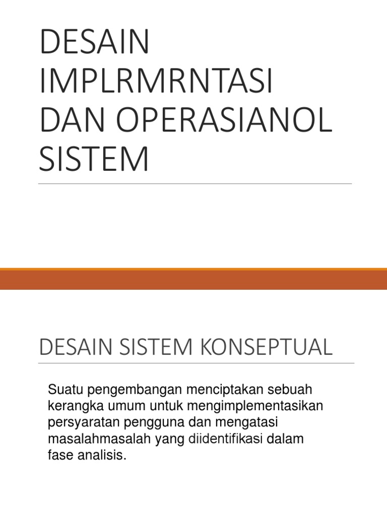 Desain, Implementasi & Operasi Sistem | PDF