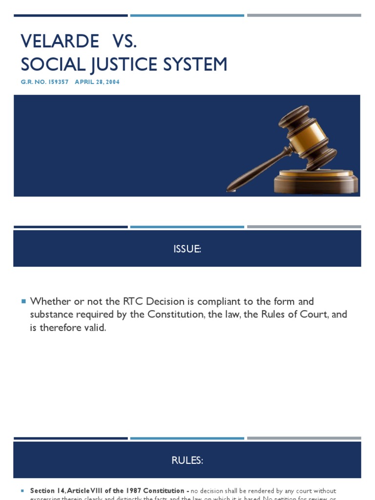 Velarde Vs SJS | Download Free PDF | Judgment (Law) | Lawsuit