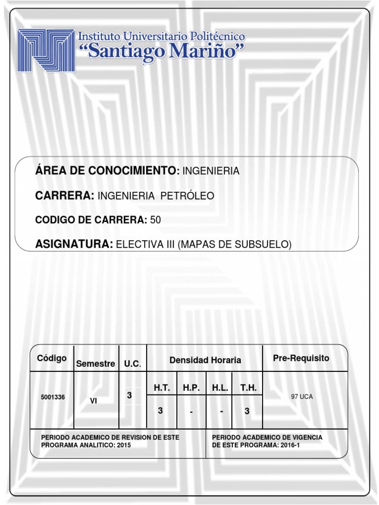 Electiva Iii Mapas de Subsuelo PDF | PDF | Evaluación | Mapa