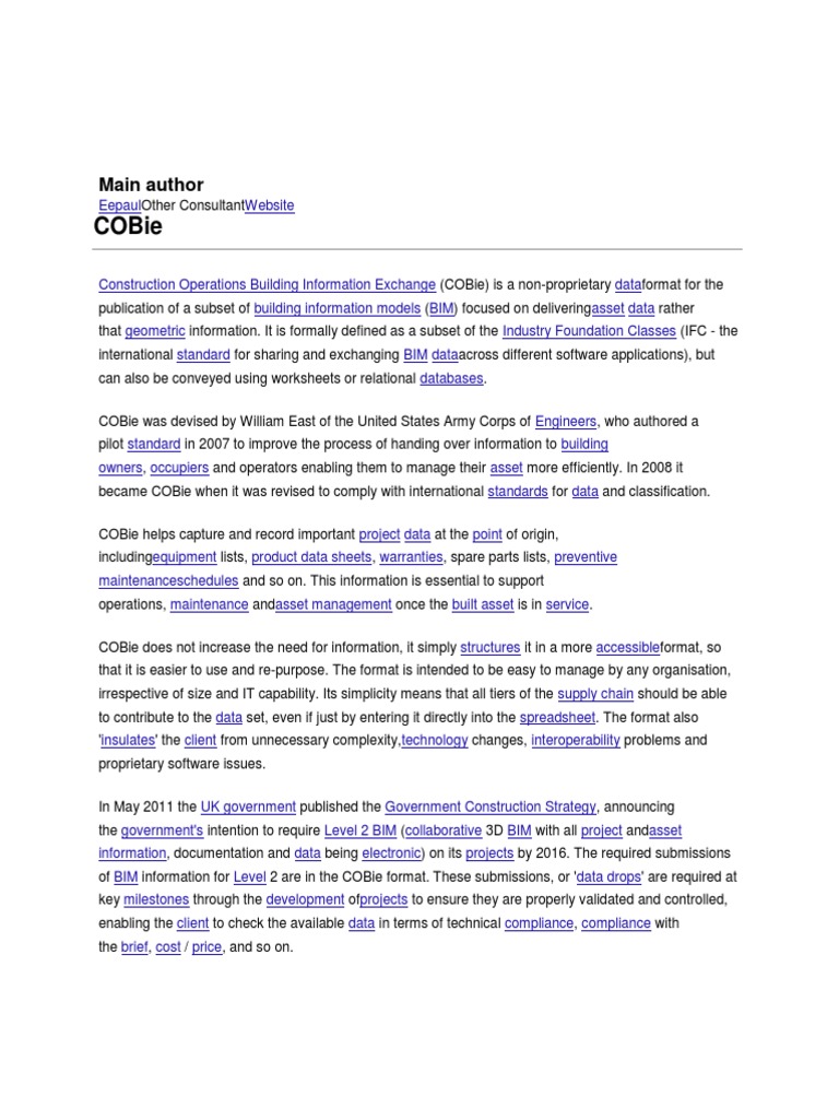 Cobie | PDF | Building Information Modeling | Systems Engineering