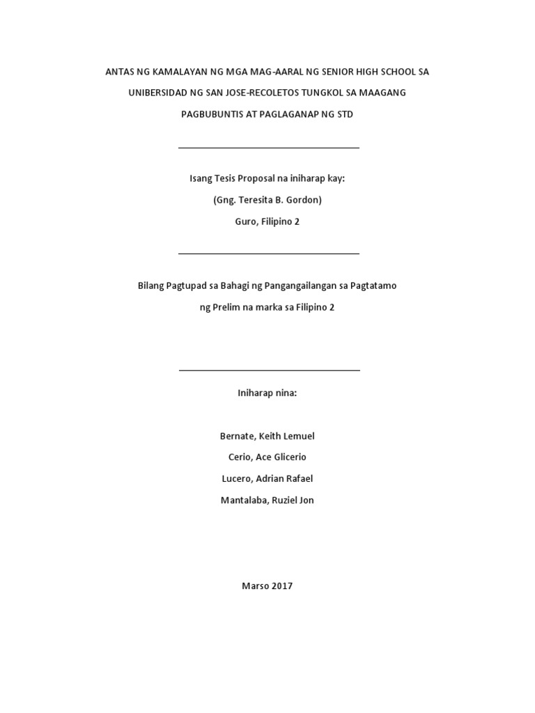 Thesis Filipino | PDF