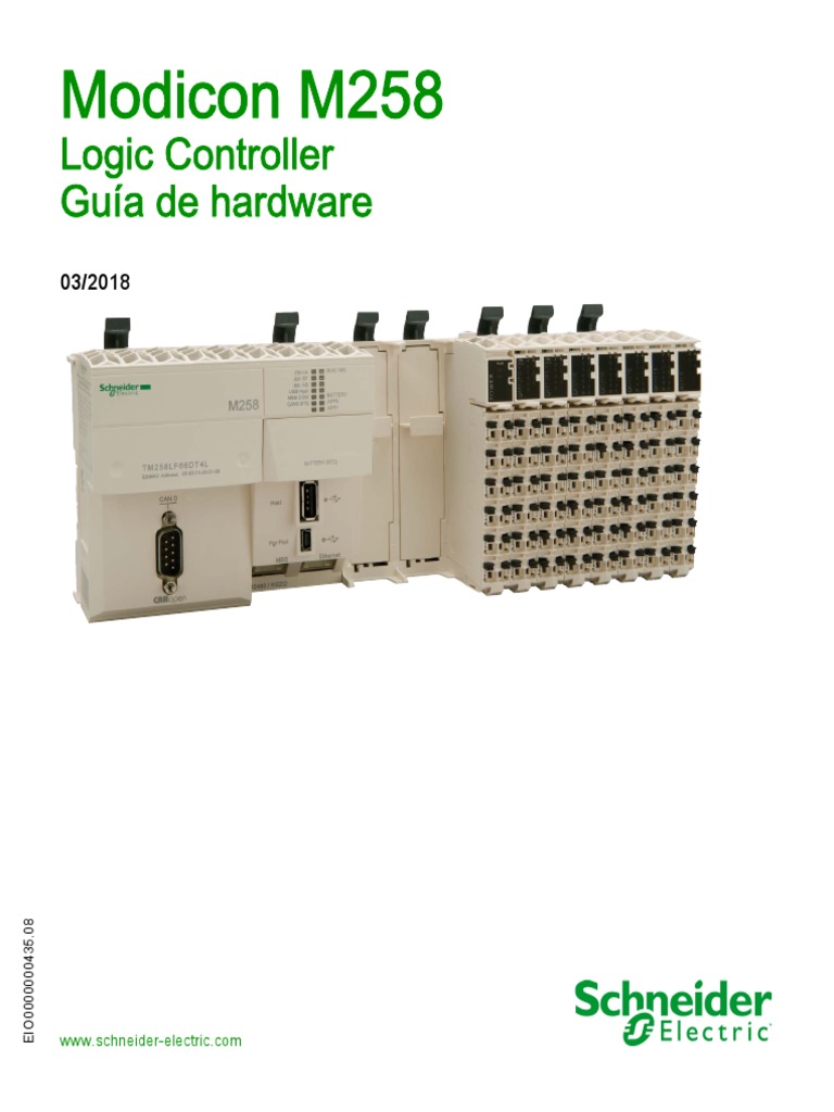 Modicon M258: Logic Controller Guía de Hardware | PDF | Controlador lógico programable | Software
