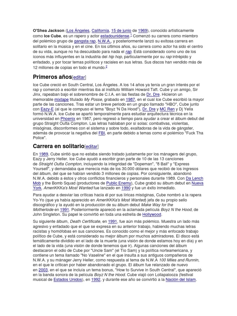 Ice Cube Pdf Musica Popular Americana Hip Hop