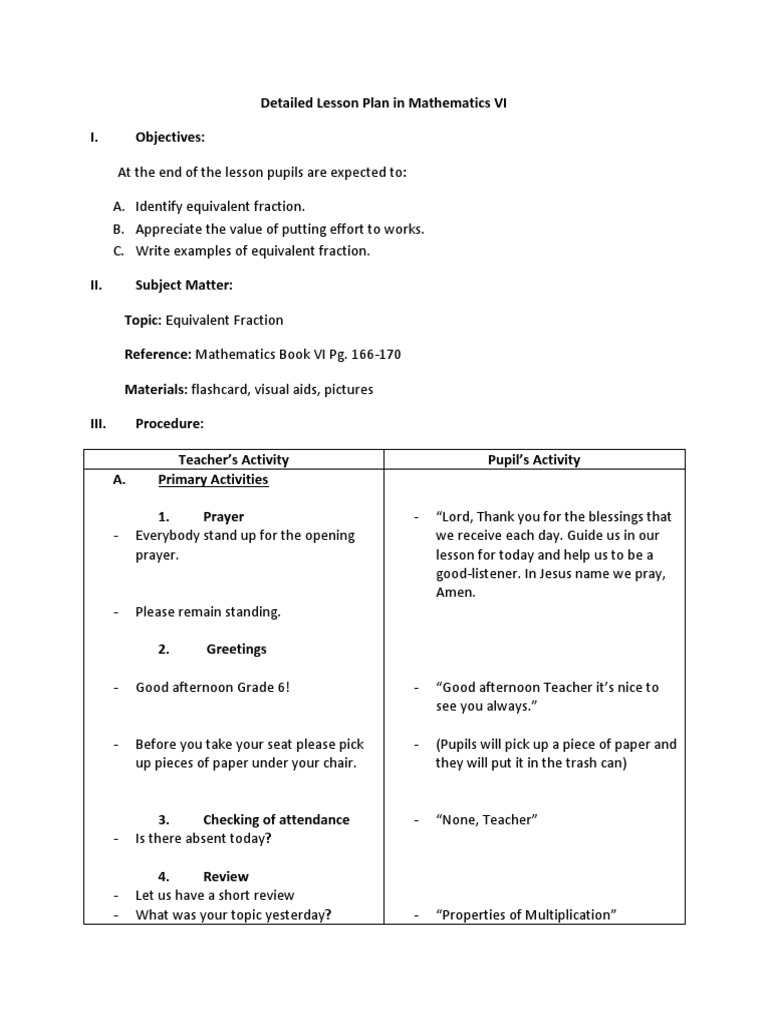 Lesson Plan Problem Solving | Download Free PDF | Fraction (Mathematics ...