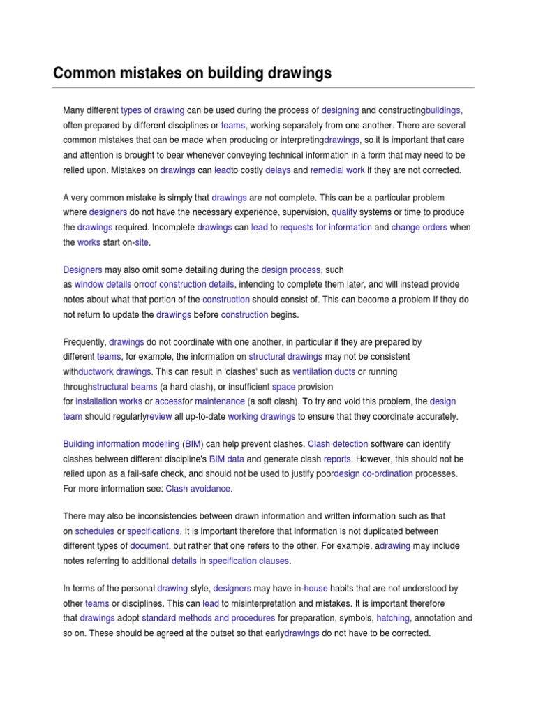 Common Mistakes On Building Drawings | PDF | Specification (Technical ...