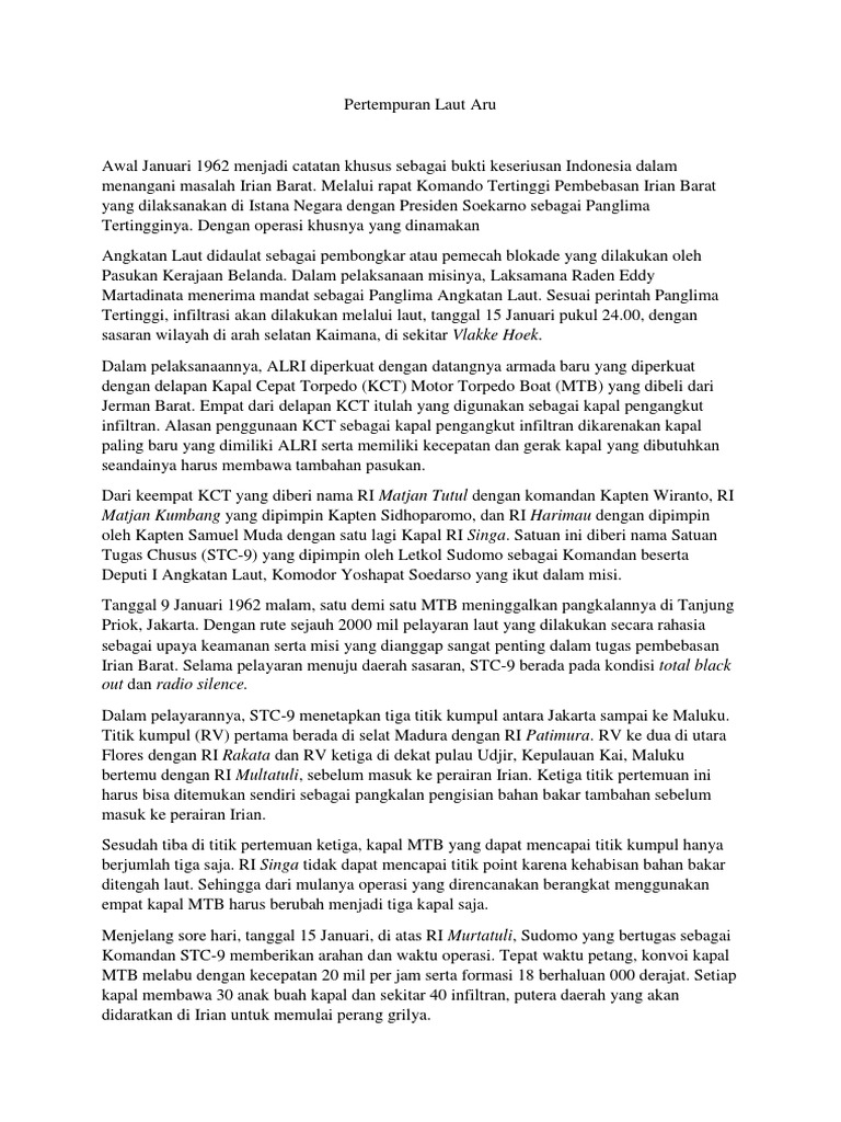 Pertempuran Laut Aru | PDF | Sejarah