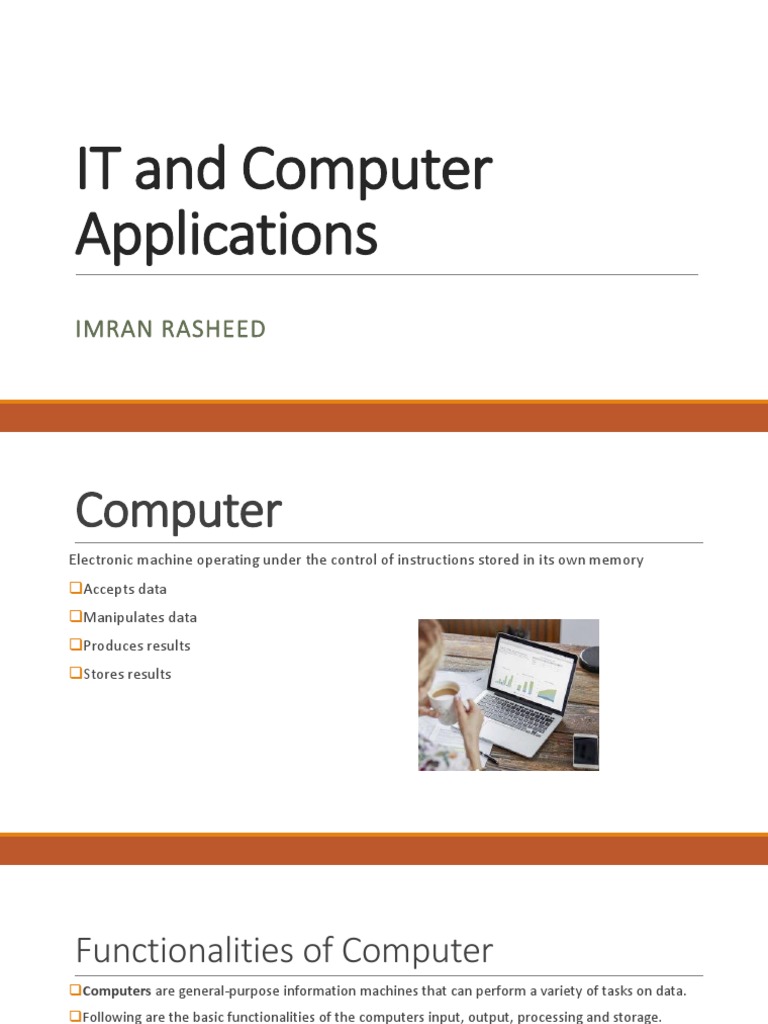 It And Computer Applications Lecture 1 Pdf Computer Data Storage