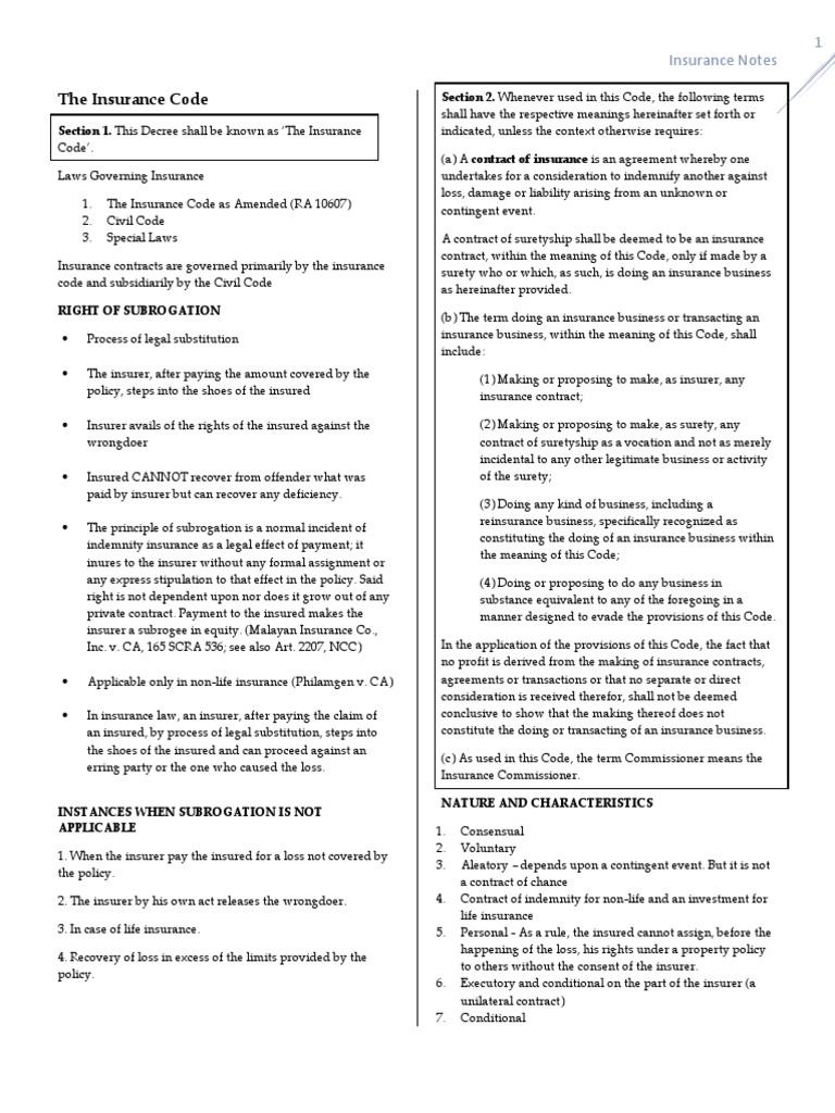 Insurance Reviewer Notes | PDF | Mortgage Law | Insurance