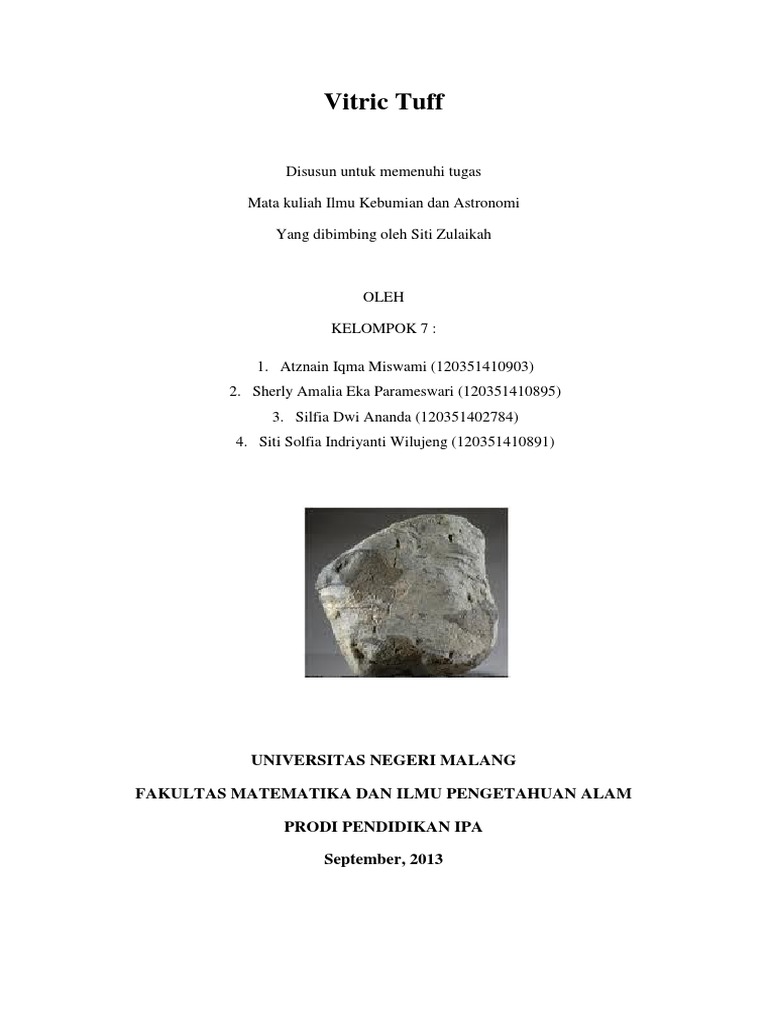 Makalah Vitric Tuff | PDF
