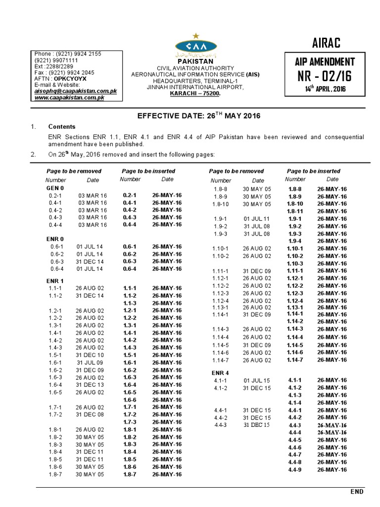 Airac Amdt 02-16 | PDF | Aviation