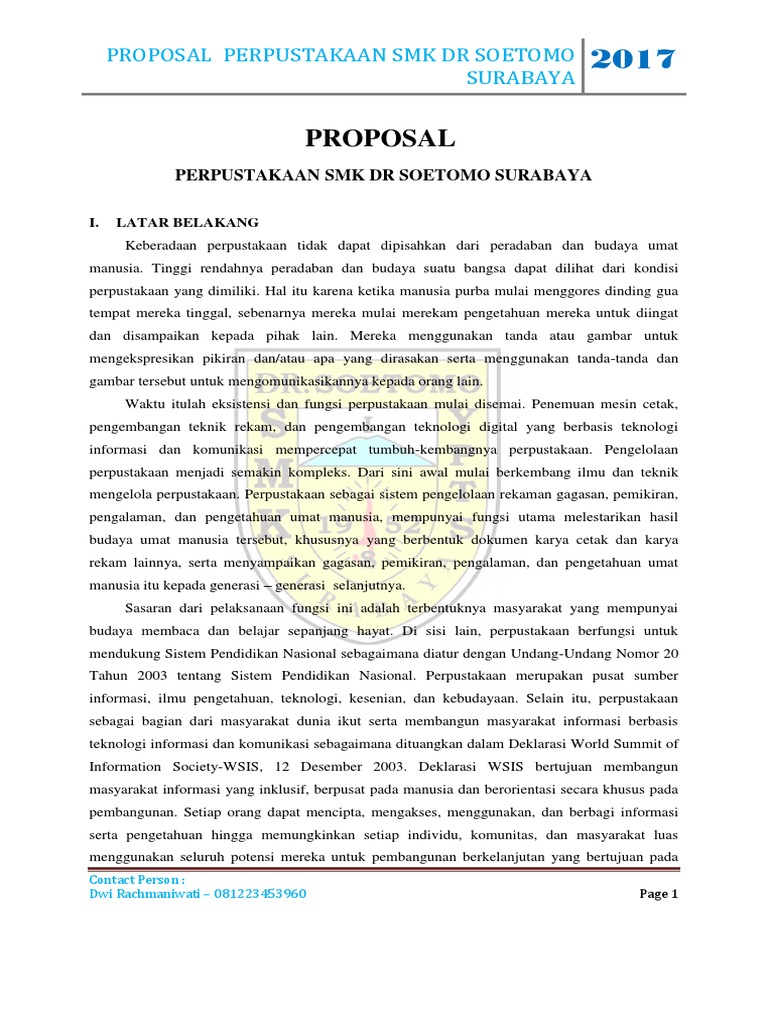 Proposal Permohonan Bantuan Buku Untuk Perpustakaan | PDF