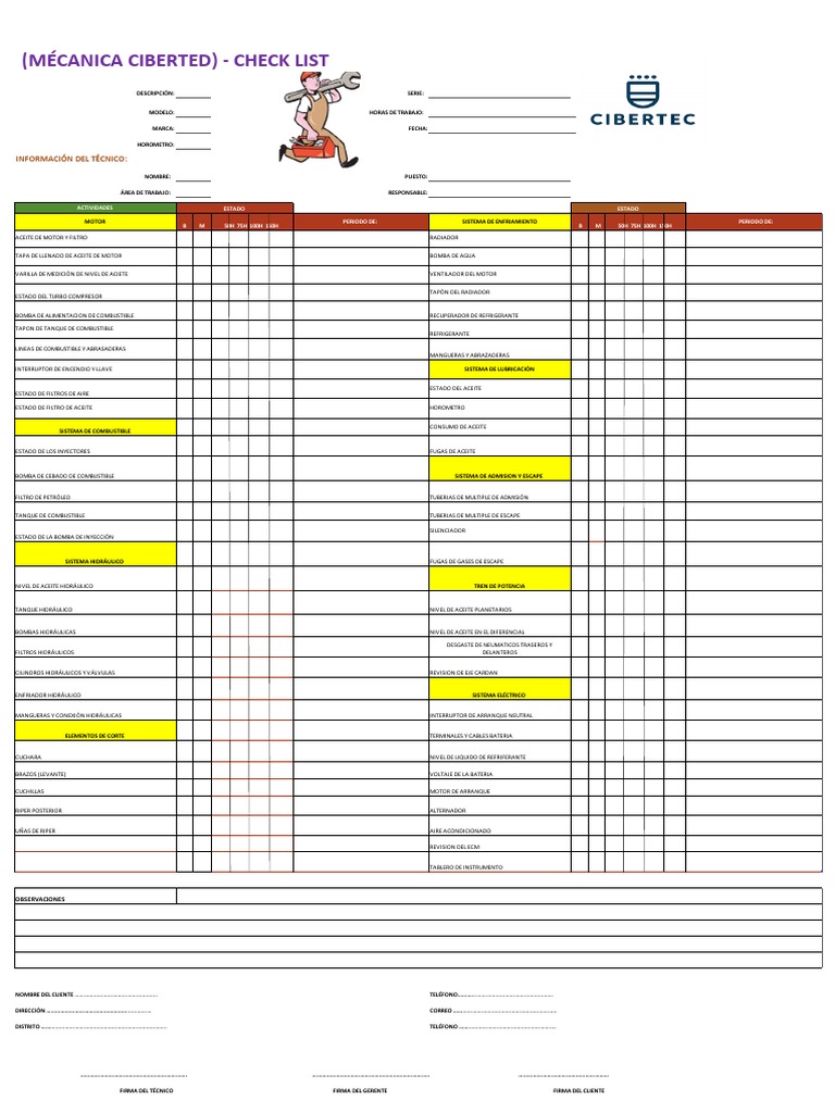 Chec List Word | PDF | Bomba | Vehículos