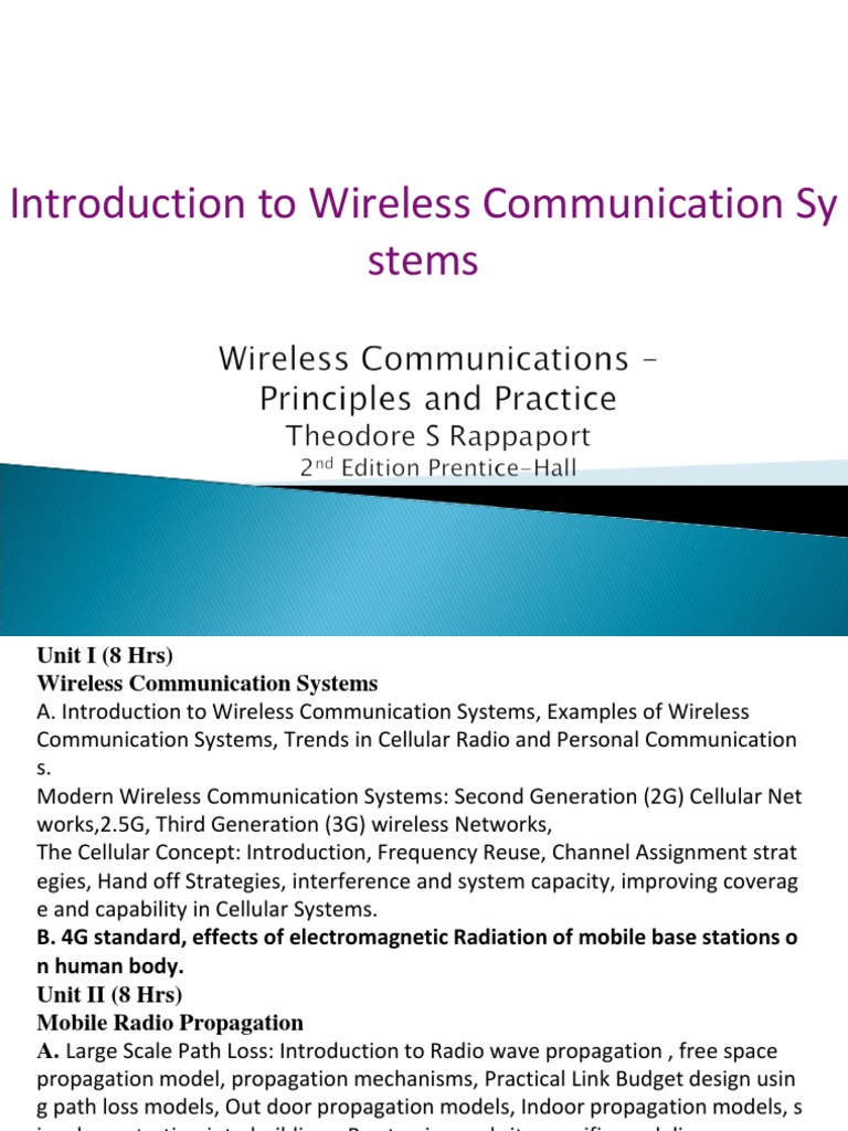 Introduction To Wireless Communication Sy Stems | PDF | Channel Access ...