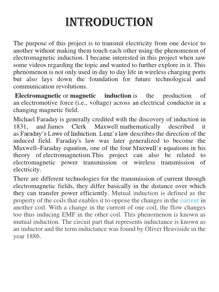 Physics Project | PDF | Electromagnetic Induction | Inductance